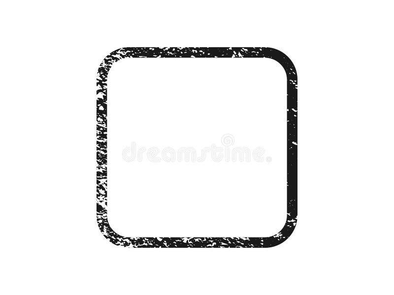 Grunge Border in Rounded Square Form Stock Illustration - Illustration ...
