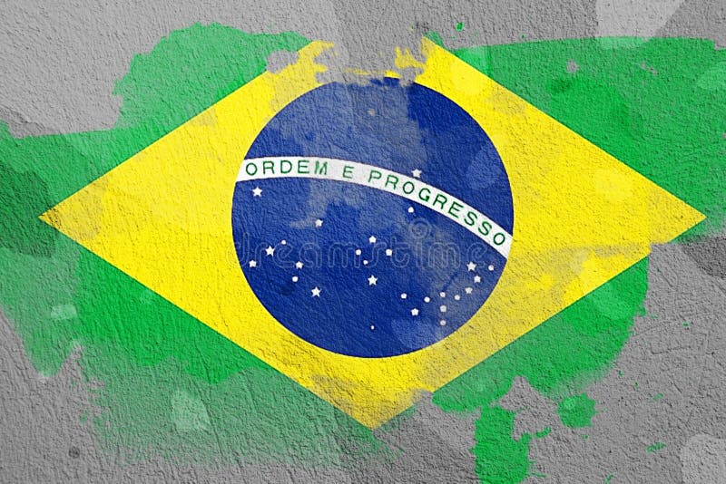 Grunge Brasil Flag. Brazilian Flag with Grunge Texture Stock Photo ...