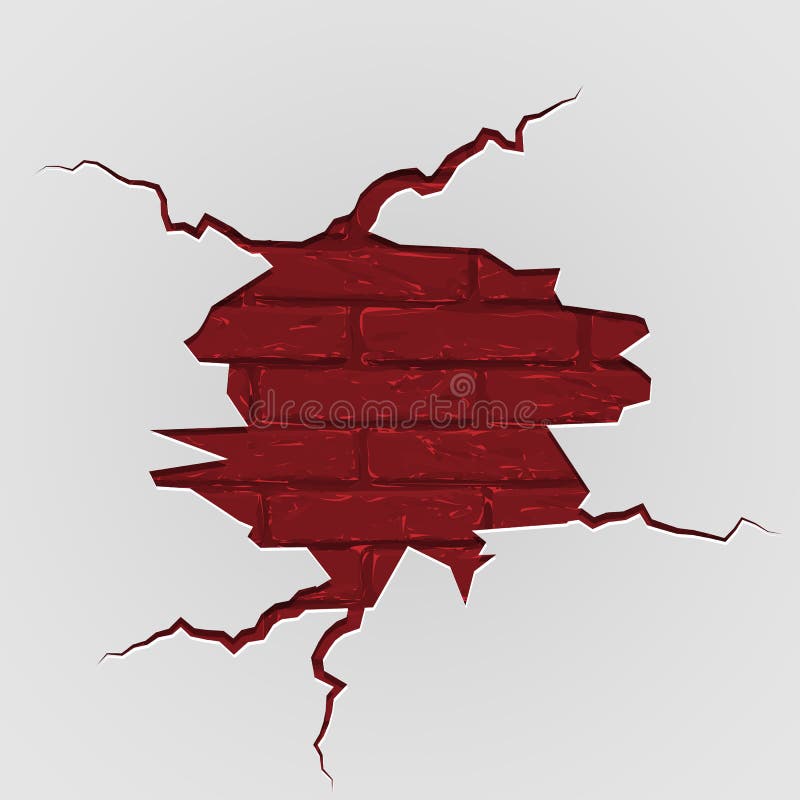 Breaking brick wall stock illustration. Illustration of design - 35545280