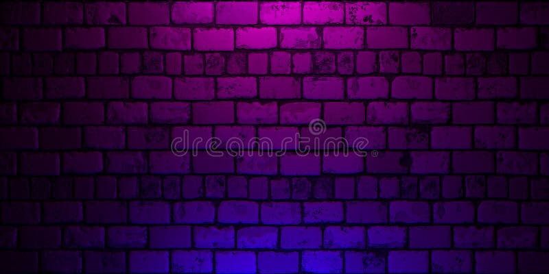 Brick Wall, Background, Neon Light. Neon Room Stock Illustration ...