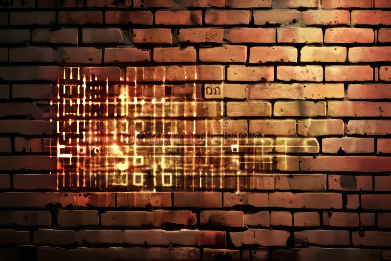 Grunge Brick Wall with Matrix Projections a Distressed Texture O Stock ...