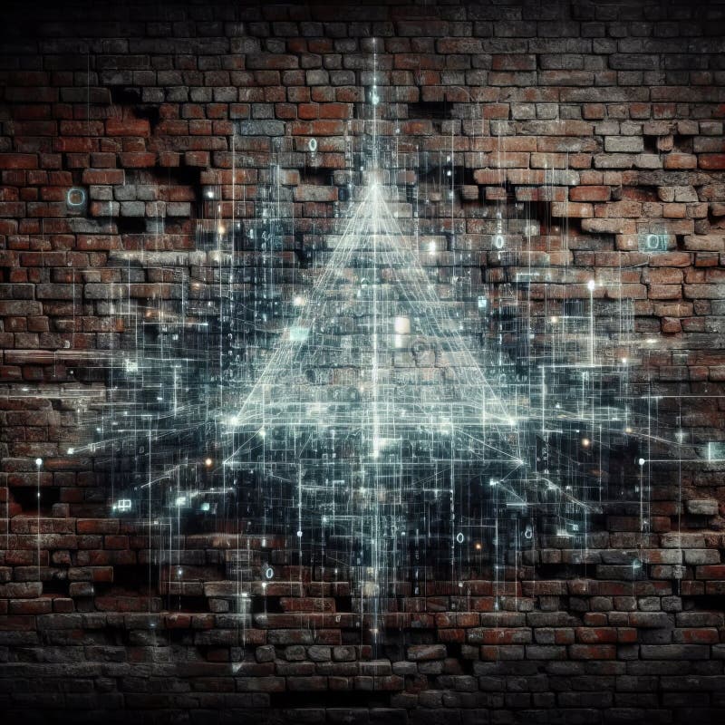 Grunge Brick Wall with Matrix Projections a Distressed Texture O Stock ...