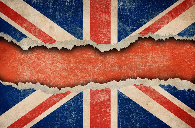 Grunge British Flag On Ripped Or Torn Paper Stock Image - Image: 25369069