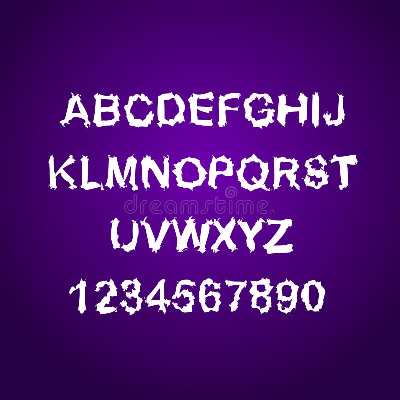 Grunge Broken Letters Set. Vector Distressed Font. Stock Illustration ...