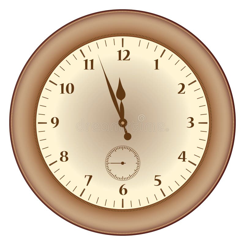 Brown Clock on the Table Icon Image Stock Illustration - Illustration ...