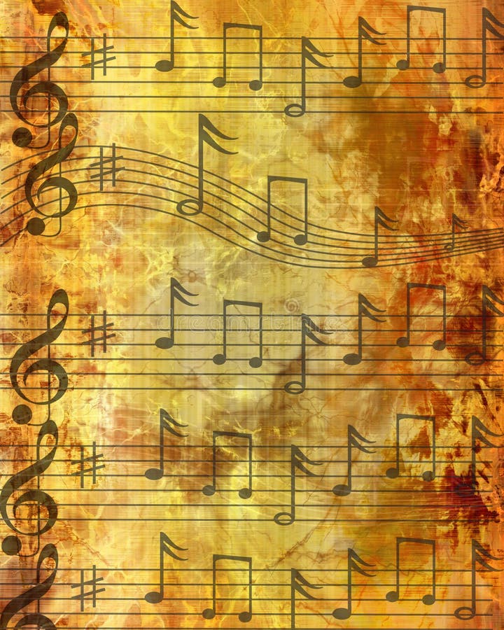 Grunge brown music sheet stock illustration. Illustration of dirty ...