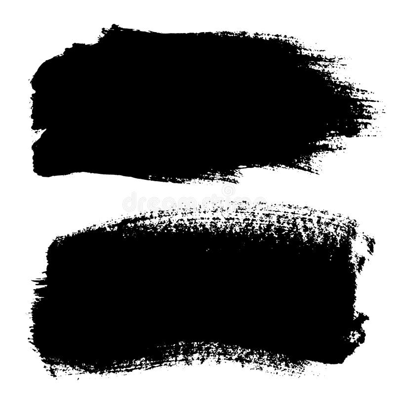 Grunge Brush Painted Spots. Vector Ink Brush Strokes. Distressed ...