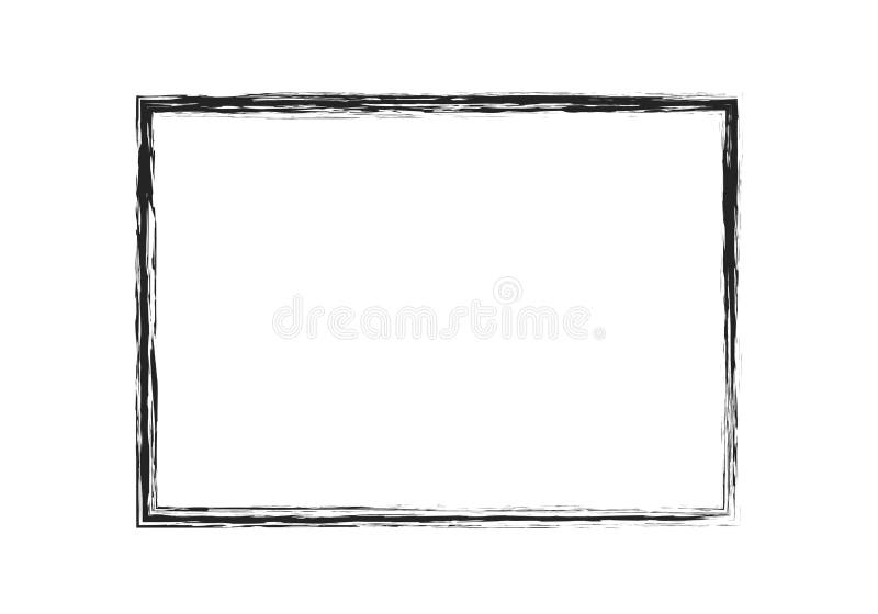 Grunge Brush Stroke Rectangle Frame. Black Painted Vector Design Stock ...