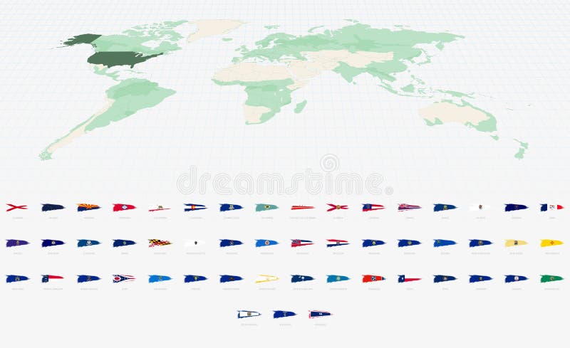 Grunge Brush Stroke US State Flags Collection Stock Vector ...