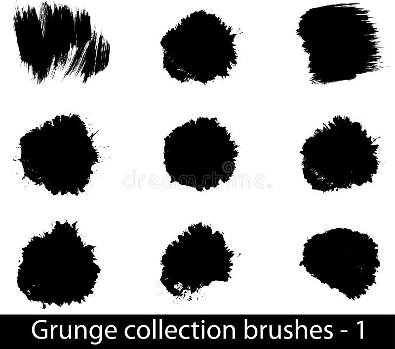 Grunge brushes stock vector. Illustration of grunge, black - 8955567