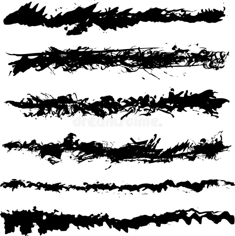 6 grunge brushes line. stock illustration. Illustration of dirty - 47410122