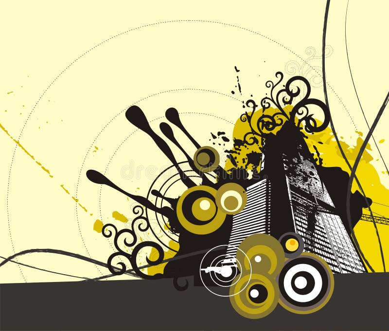 Grunge building background stock vector. Illustration of curl - 2401779