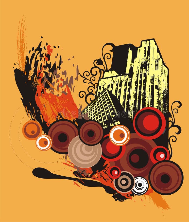 Grunge building background stock vector. Illustration of backdrop - 2454342