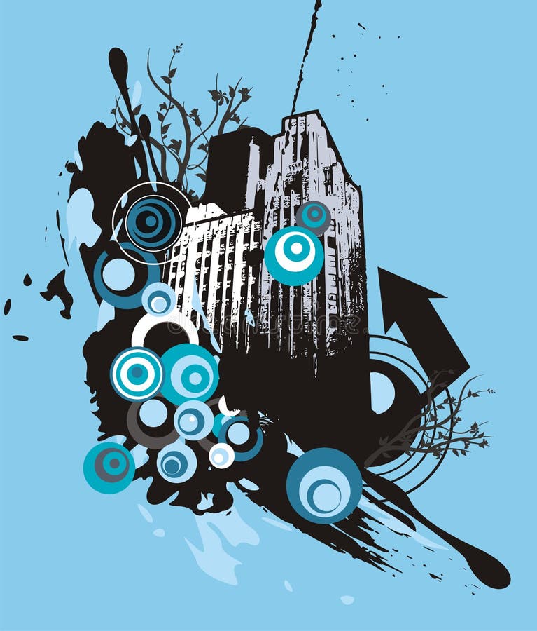 Grunge building background stock vector. Illustration of curl - 2401779