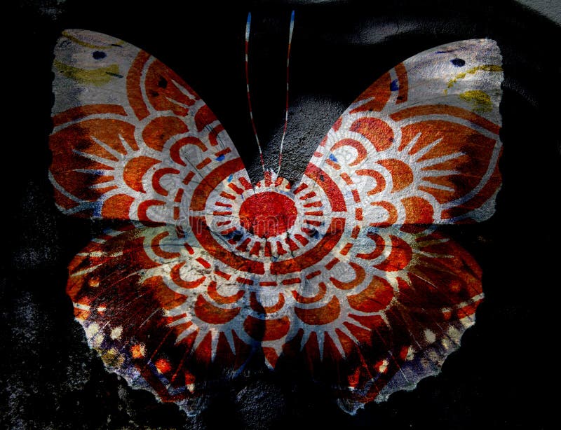 Grunge butterfly stock illustration. Illustration of graphic - 87922331