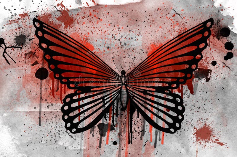 Grunge Butterfly Illustration Stock Illustration - Illustration of ...