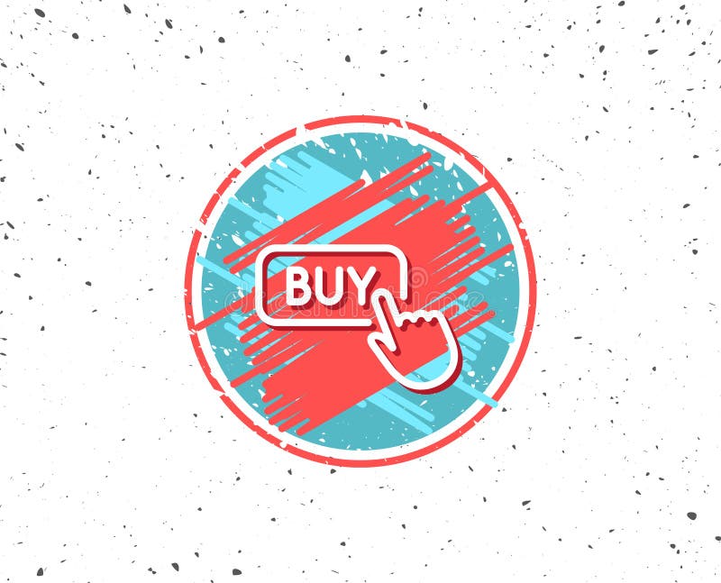 Click To Buy Line Icon. Online Shopping Sign Stock Vector ...