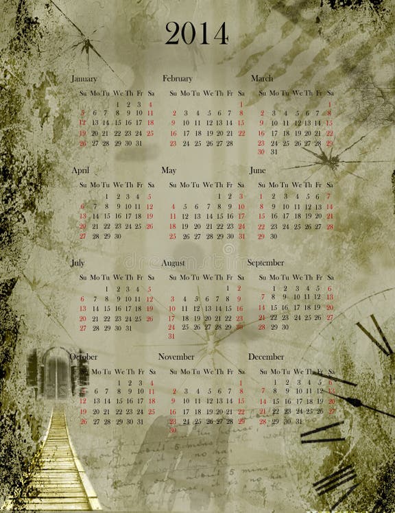 Grunge calendar 2014 stock image. Image of date, greyed - 33055057