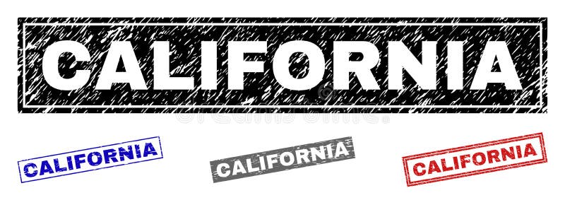 Grunge CALIFORNIA Scratched Rectangle Stamps Stock Vector ...