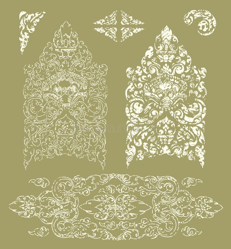 Grunge Cambodian Floral Pattern Stock Vector - Illustration of mexican ...