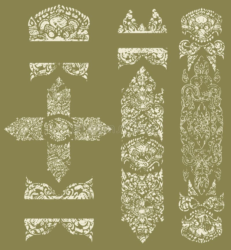 Cambodian floral pattern stock vector. Illustration of antique - 23689000