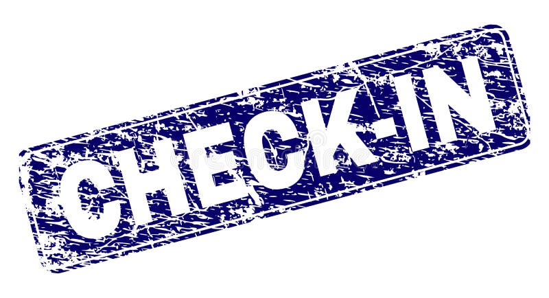 Grunge CHECK-in Framed Rounded Rectangle Stamp Stock Vector ...