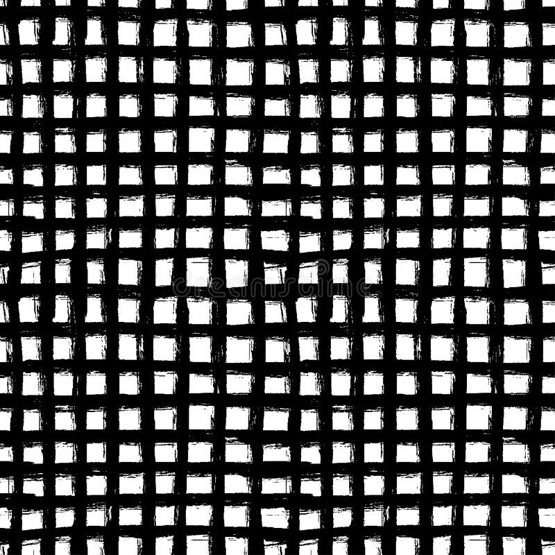 Black Bold Charcoal Wavy Lines Seamless Pattern. Abstract Background ...