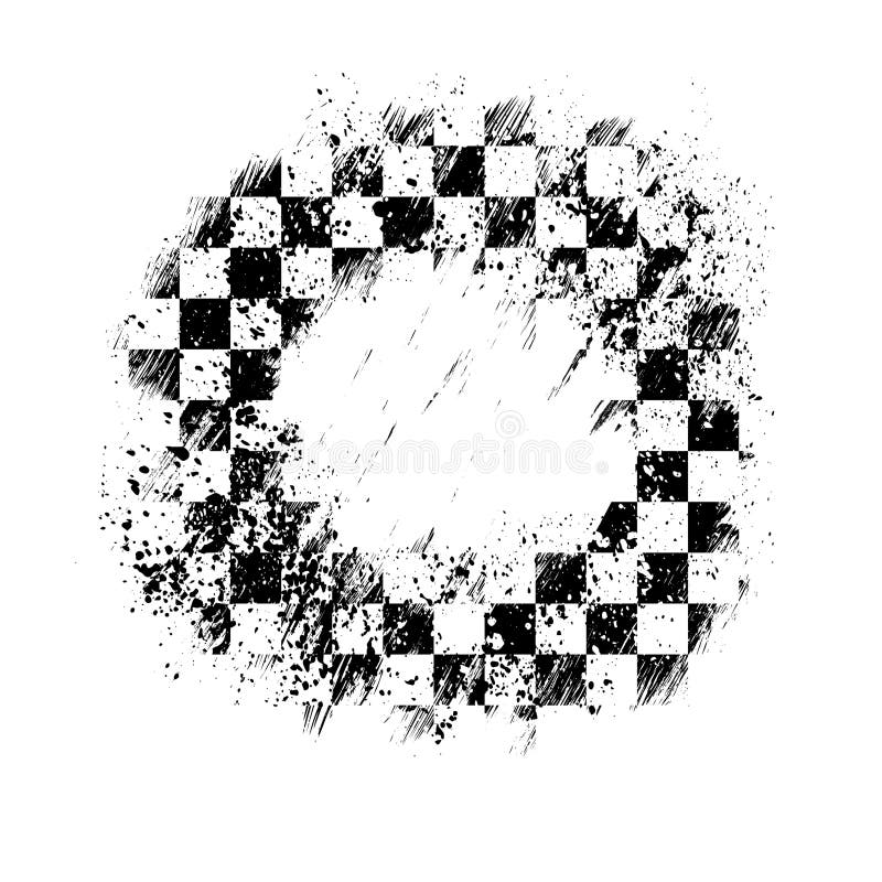 Checkered Flag Circle Frame Grunge Racing Lines Stock Vector ...