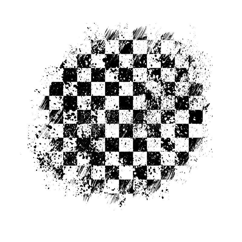 Checkered Flag Circle Grunge Racing Lines Stock Vector - Illustration ...
