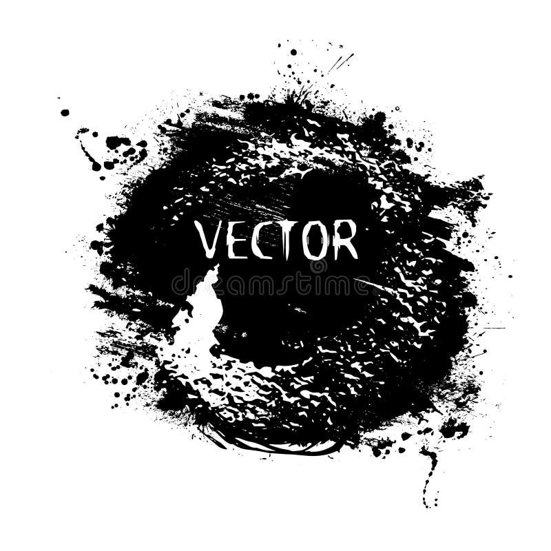 Grunge Circle and Blot Icon Vector on White Background Stock ...