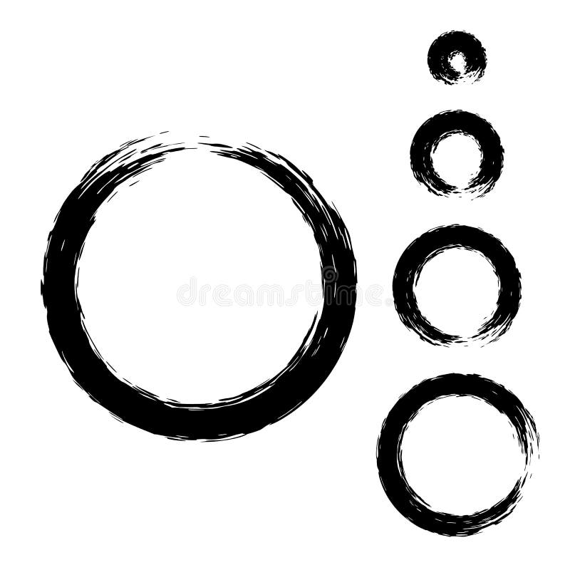 Grunge Circle with Brush. Set of Round Brushes. Stock Vector ...
