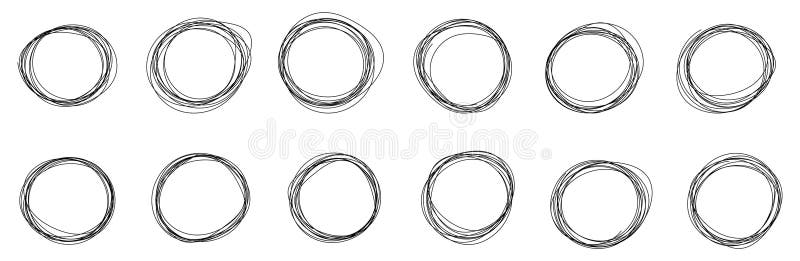 Grunge Circle Frame Hand Drawing Stock Vector - Illustration of design ...