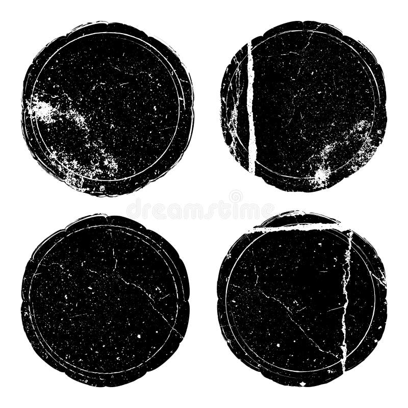 Grunge circle stamp set stock vector. Illustration of collection - 58778605