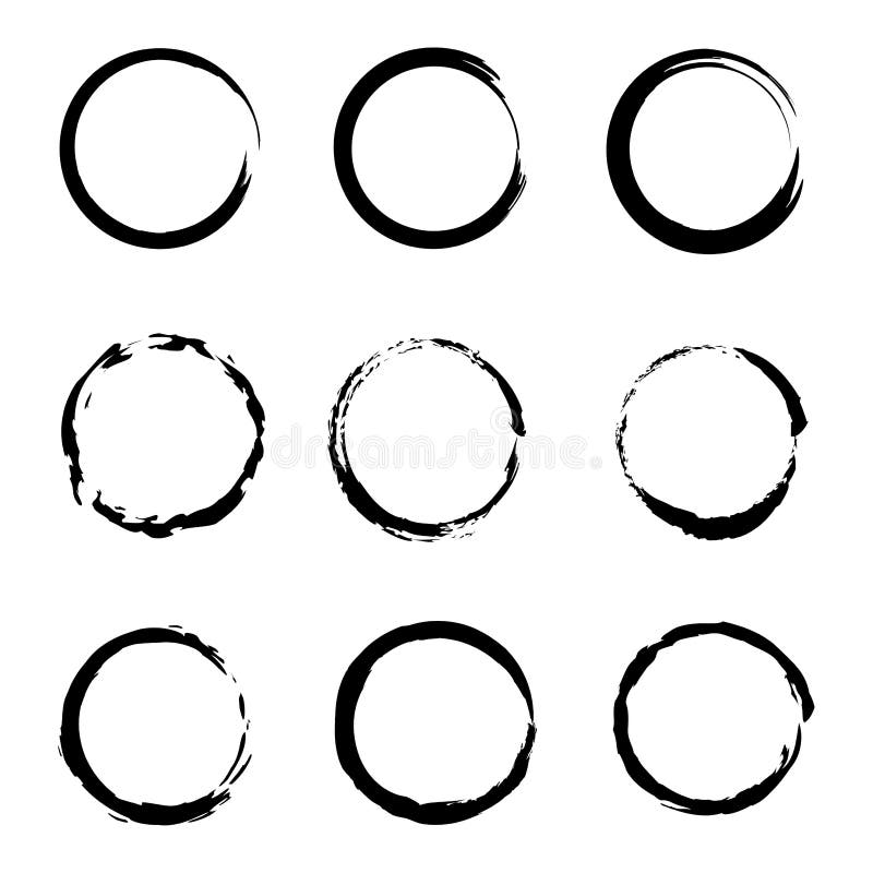 Grunge Circles. Circle Frame Set. Round Shape. Vector Illustration ...