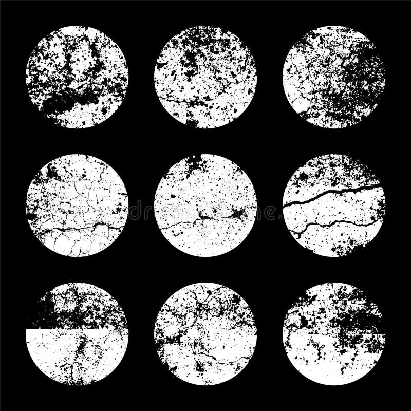 Grunge Circles with Stains and Scratches. Circle Brush Stroke, Round ...