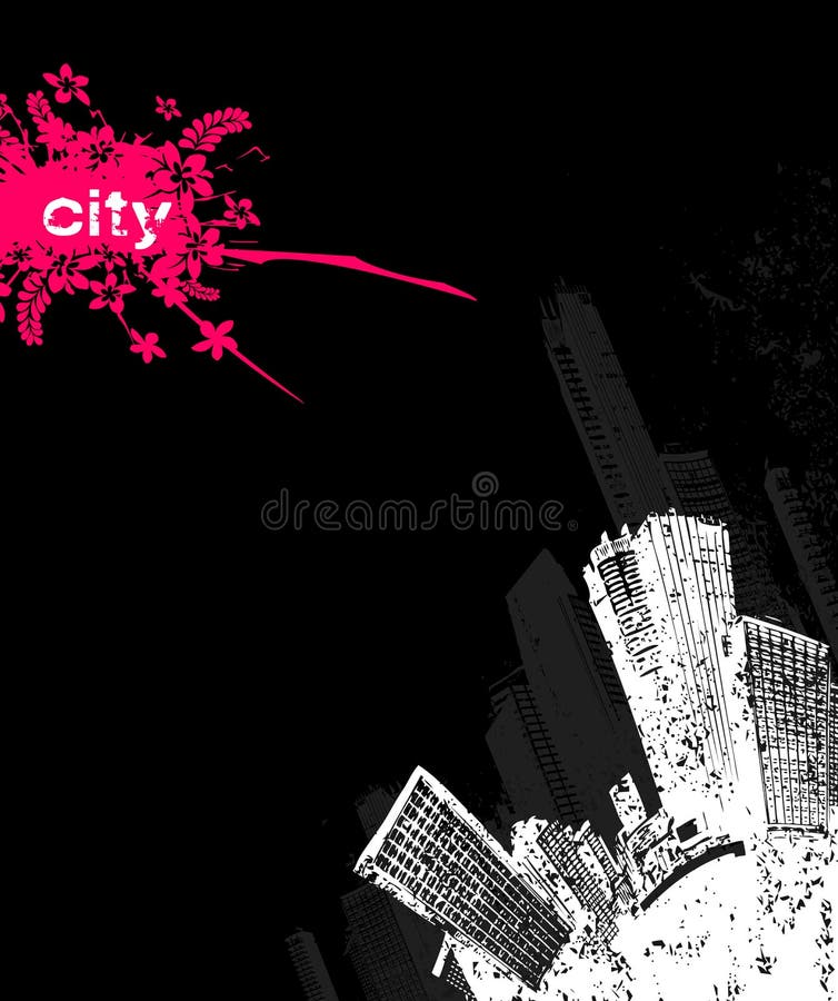 Grunge City in the Corner. Vector Stock Vector - Illustration of ...