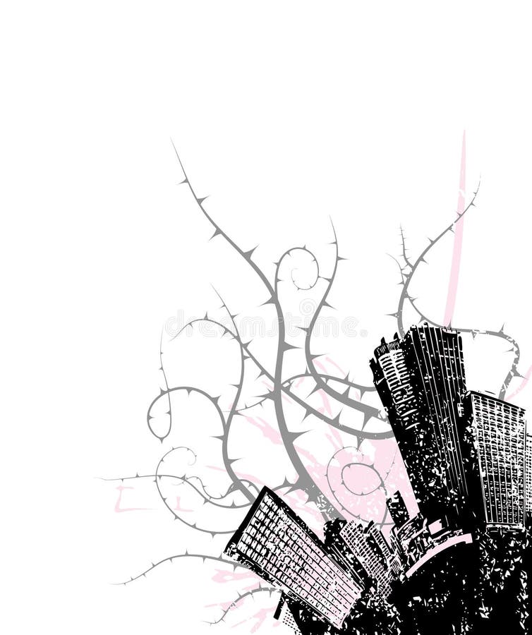 Grunge City in the Corner. Vector Stock Vector - Illustration of ...