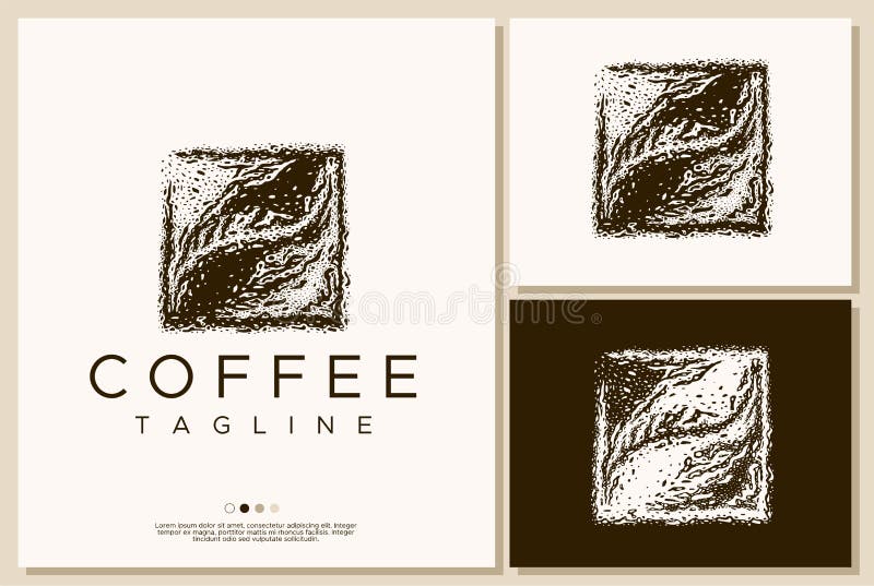 Grunge Coffee Bean Logo. Coffee Bean with Grunge Effect Logo. Coffee ...