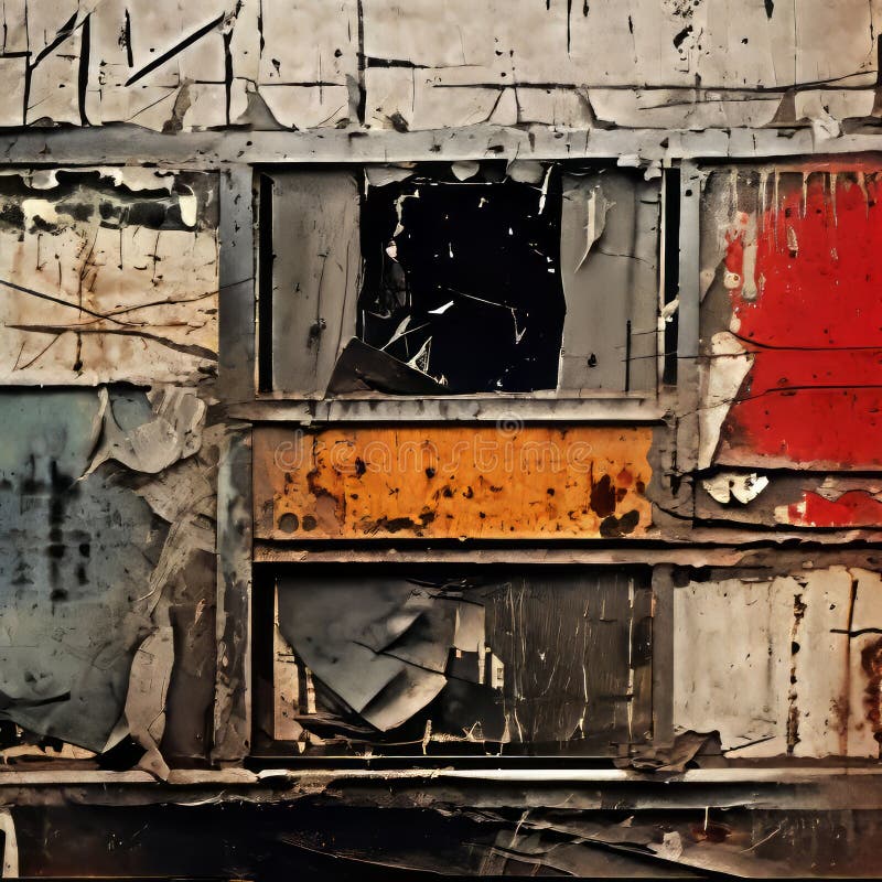 Grunge Collage Art Raw and Textured Design Incorporating Gruny Stock ...