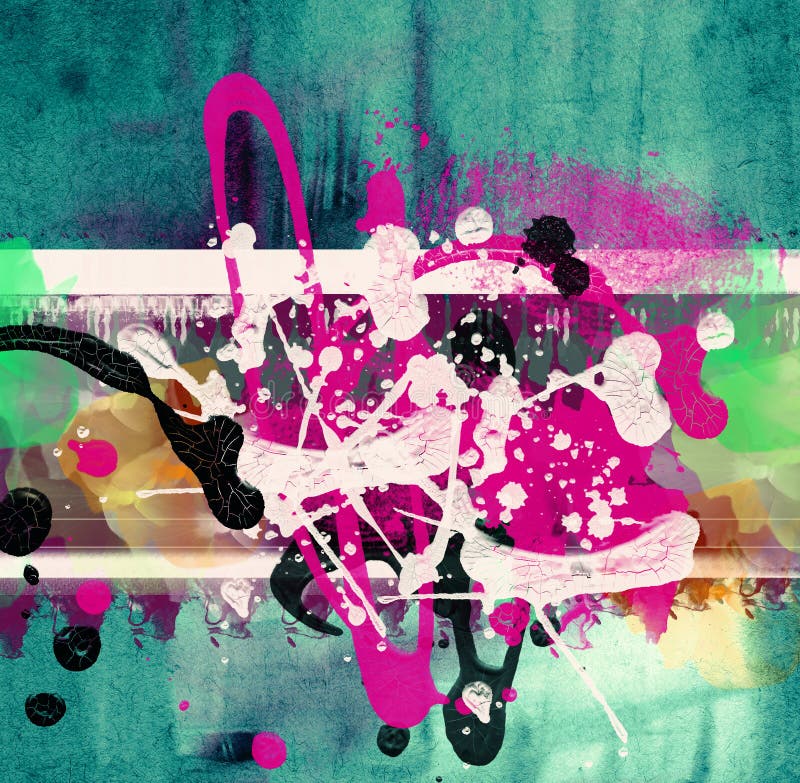 Grunge Collage, Watercolor Style Stock Illustration - Illustration of ...