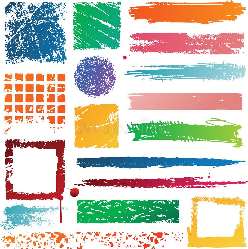 Grunge color frame set stock vector. Illustration of hardcore - 14590763