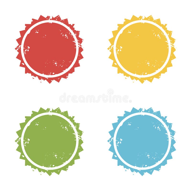 Grunge Colored Round Stamps Vector Collection Stock Vector ...