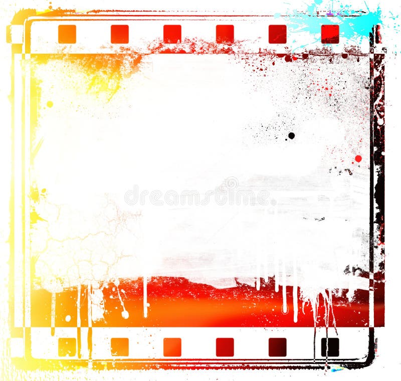 Two Colorful Film Strip Frames. Isolated on White. Stock Illustration ...