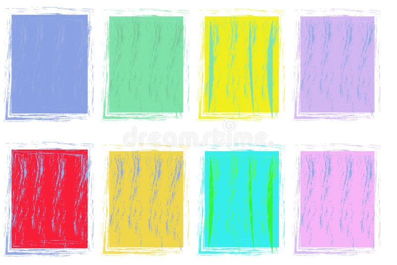 Grunge Colorful Textur Template Backgrounds Set. Vector Painted Squares ...