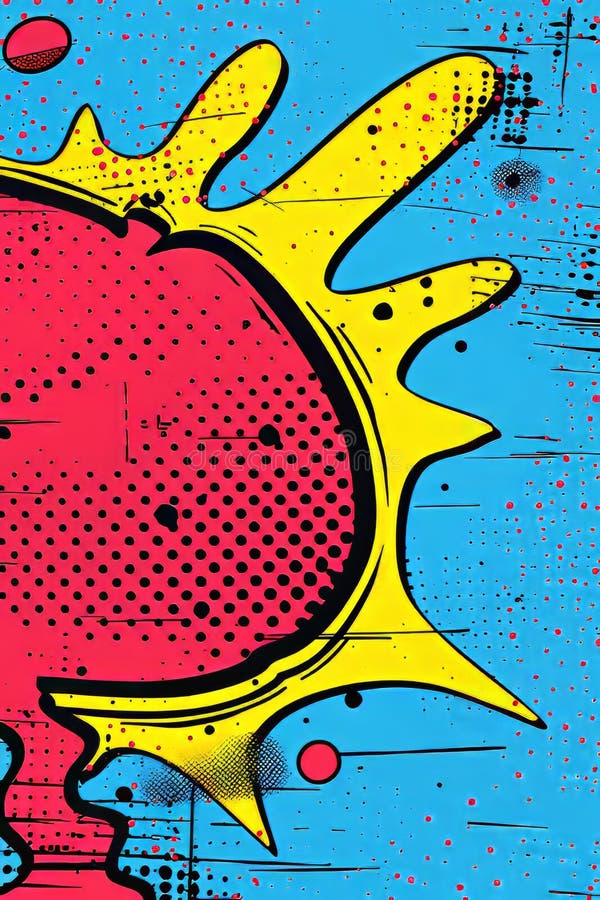 Grunge Comic Book Speech Bubble Background with Halftone Pattern in ...