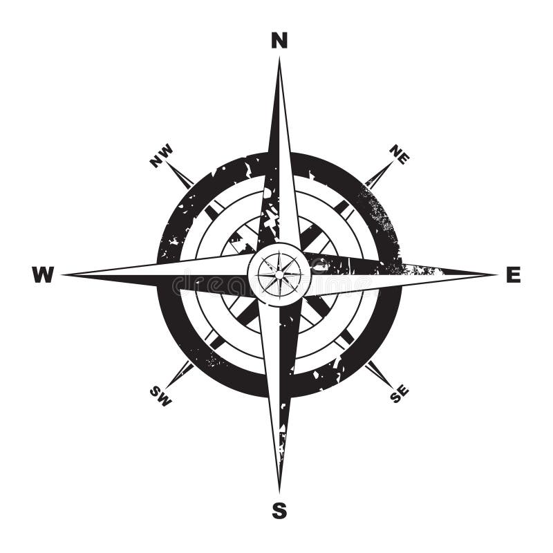 Grunge compass stock vector. Illustration of distressed - 17366288