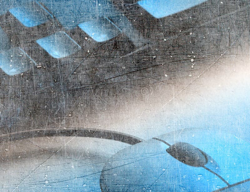 Grunge computer equipment stock illustration. Illustration of mouse ...