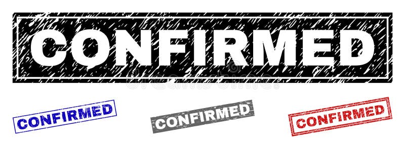 Grunge CONFIRMED Scratched Rectangle Stamp Seals Stock Vector ...