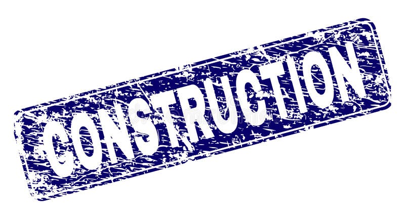 Grunge CONSTRUCTION Framed Rounded Rectangle Stamp Stock Vector ...