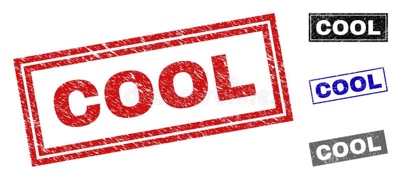 Grunge COOL Textured Rectangle Stamps Stock Vector - Illustration of ...
